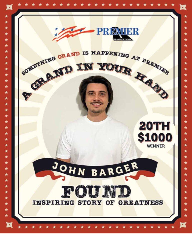 Congratulations, John Barger! Our 20th Grand In Your Hand Contest ...